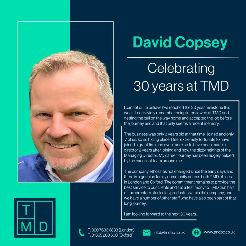 David Copsey – Work Anniversary – TMD Building Consultancy